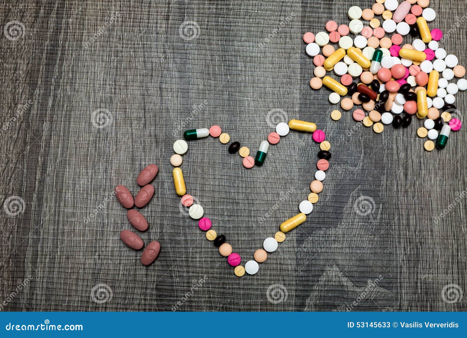 Colorful Pills in the Shape of the Heart Stock Image - Image of ...