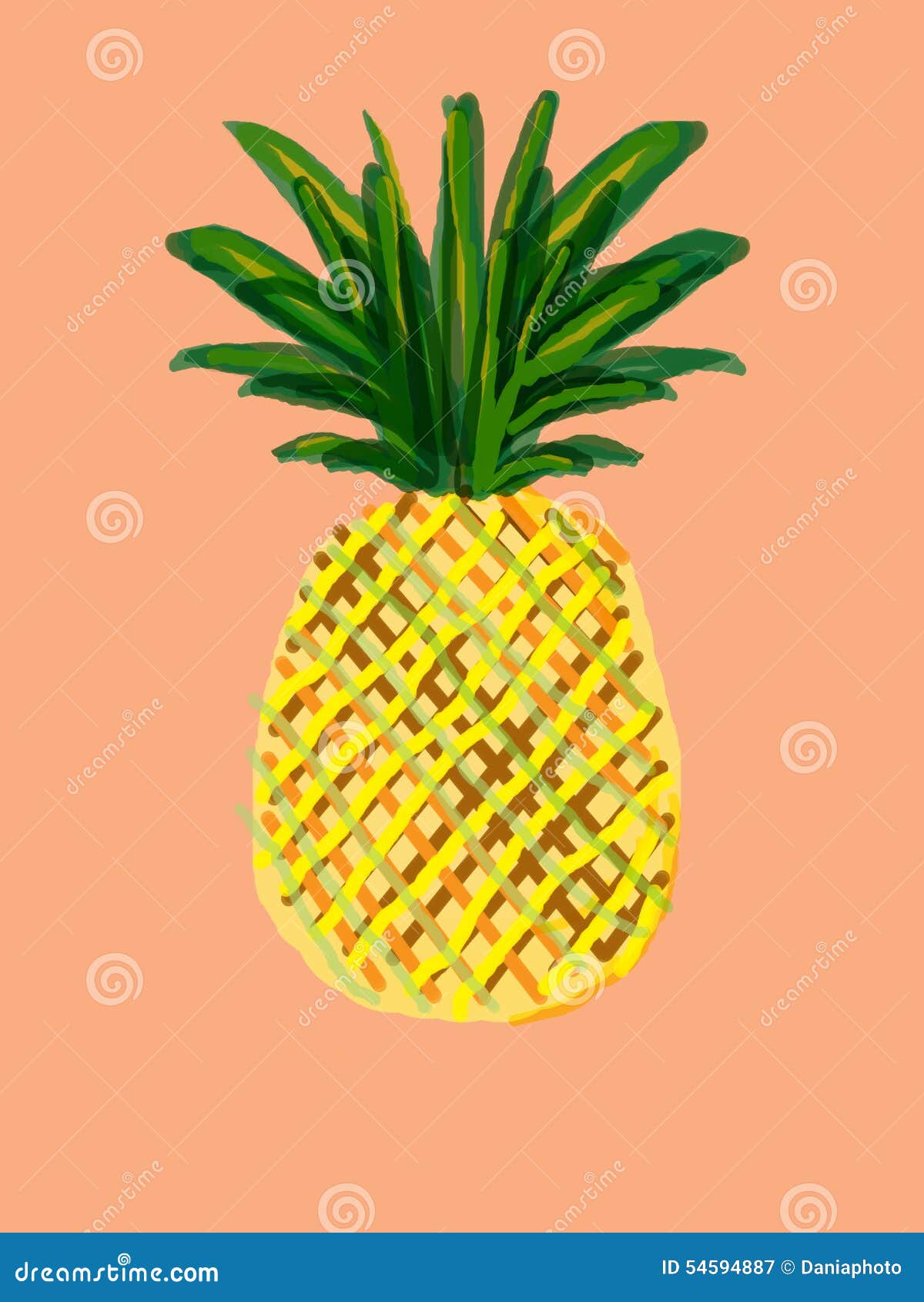 Colorful pineapple stock illustration. Illustration of ripe - 54594887