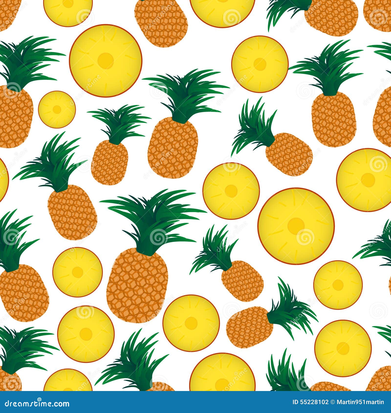 Pineapple Fruits Seamless Pattern Background Vector Format ...