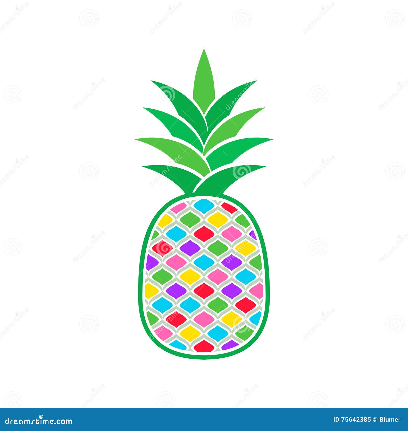 Pineapple Icon. Splash Paint Symbol Cartoon Vector | CartoonDealer.com ...