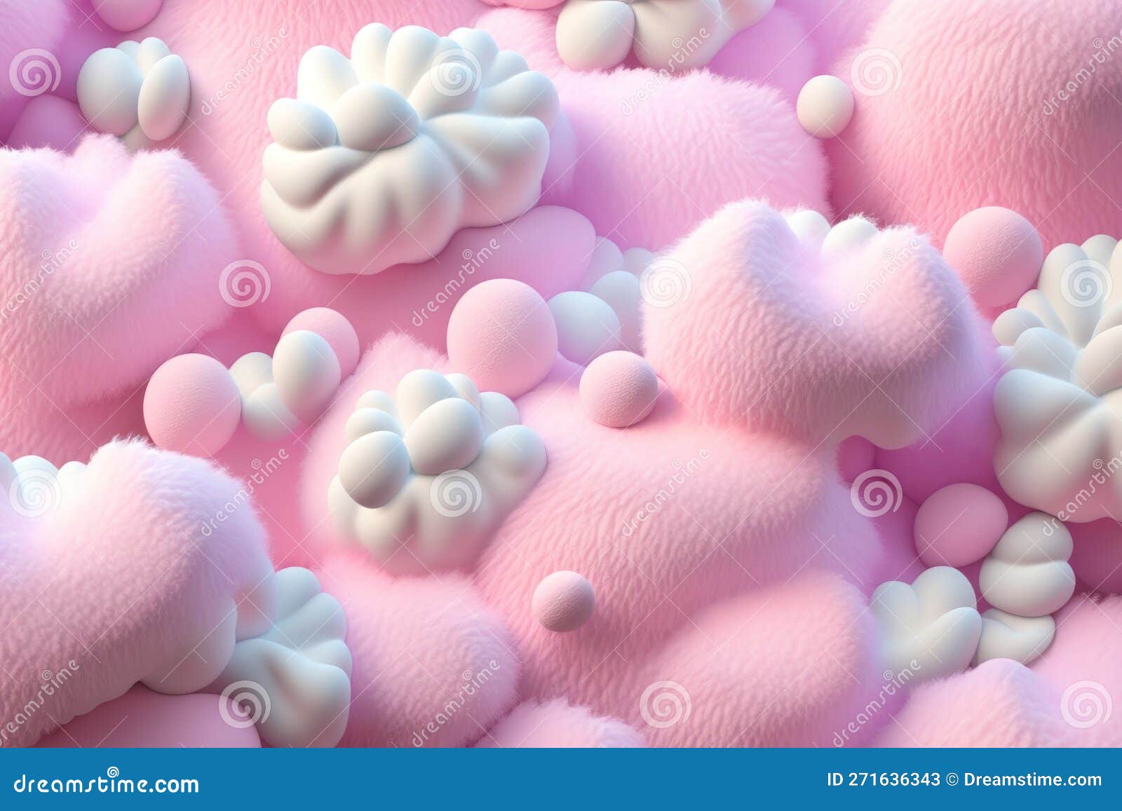 Colorful Pink Fluffy Cotton Candy Background Soft Color Sweet Candyfloss Ai Generation Royalty
