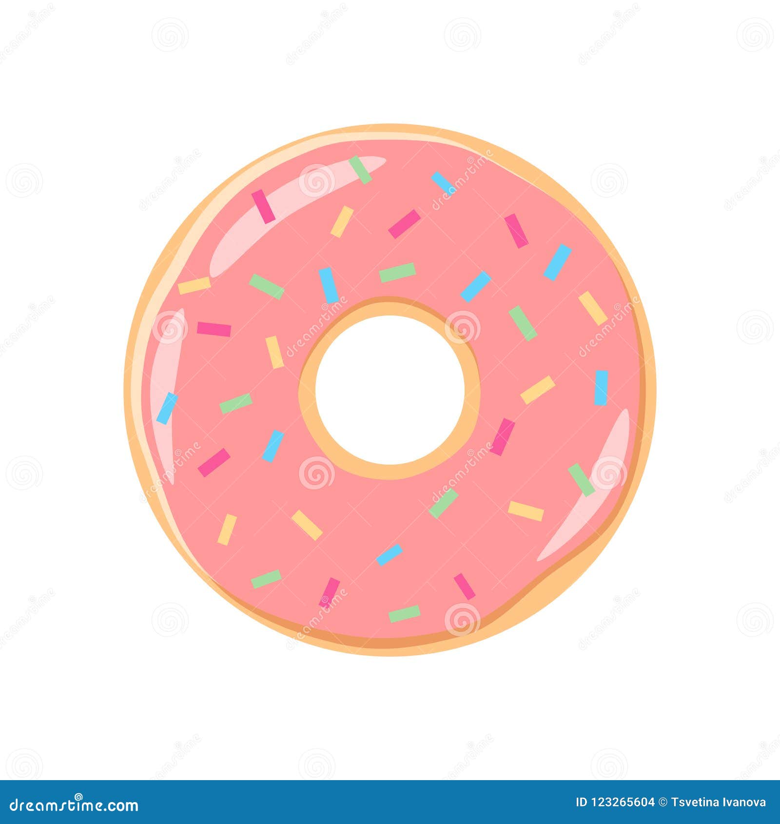 Colorful Pink Icing Donut Cartoon. Pink Frosting Donut with Sprinkles ... Colorful Pink Icing Donut Cartoon. Pink Frosting Donut with Sprinkles ...