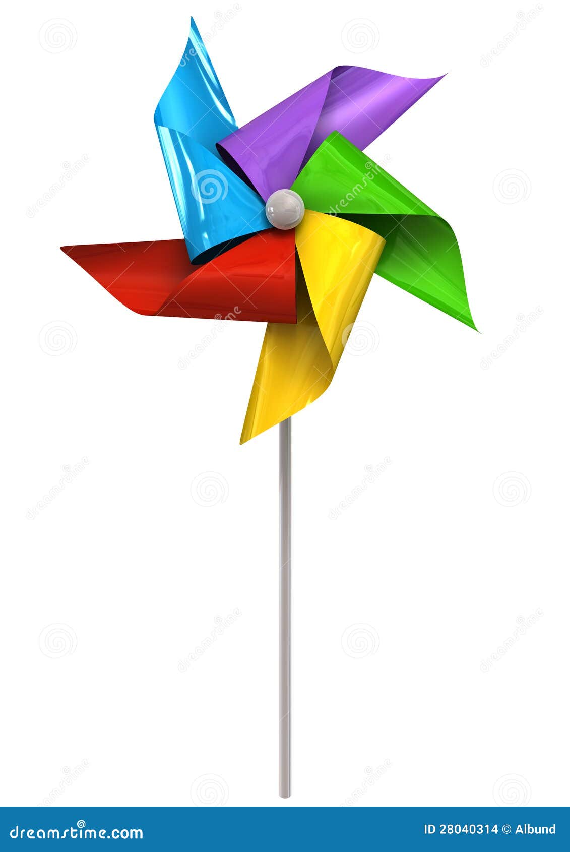 Pinwheel Toy, Five Sided, Differently Colored Vanes Stock Illustration ...