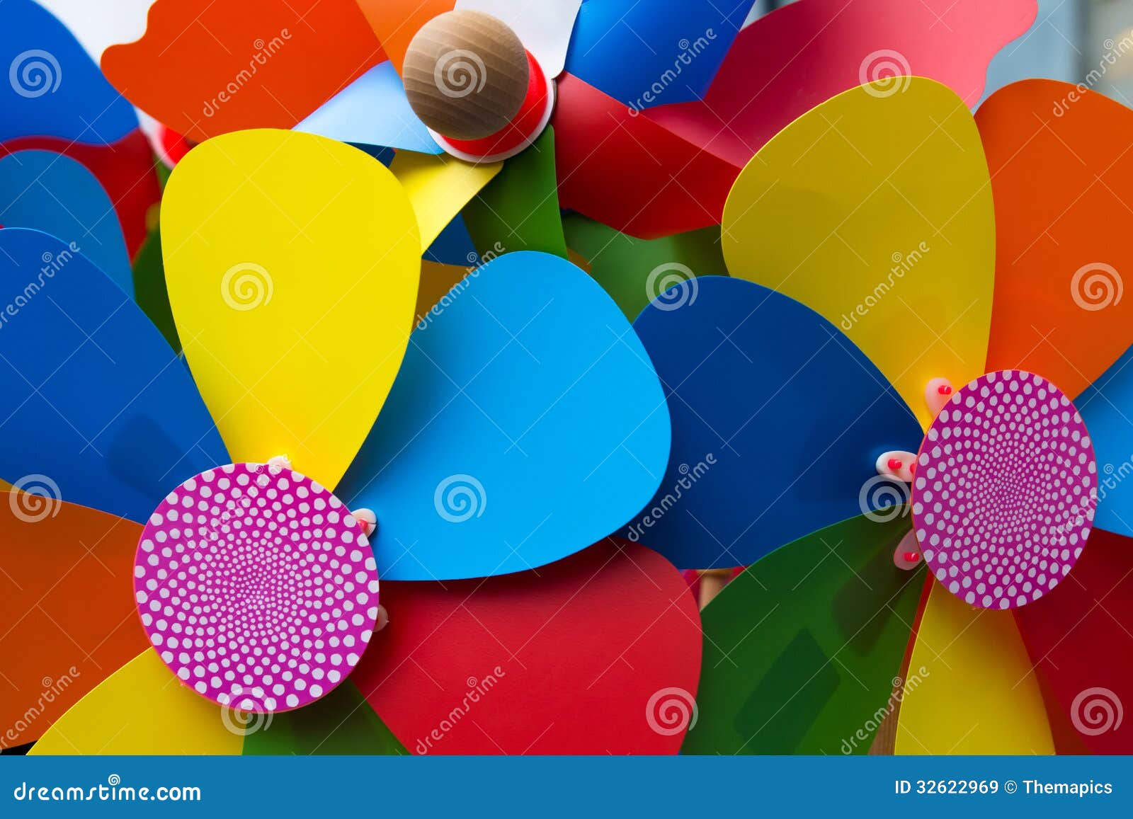 Colorful pinwheels stock image. Image of blowing, color - 32622969