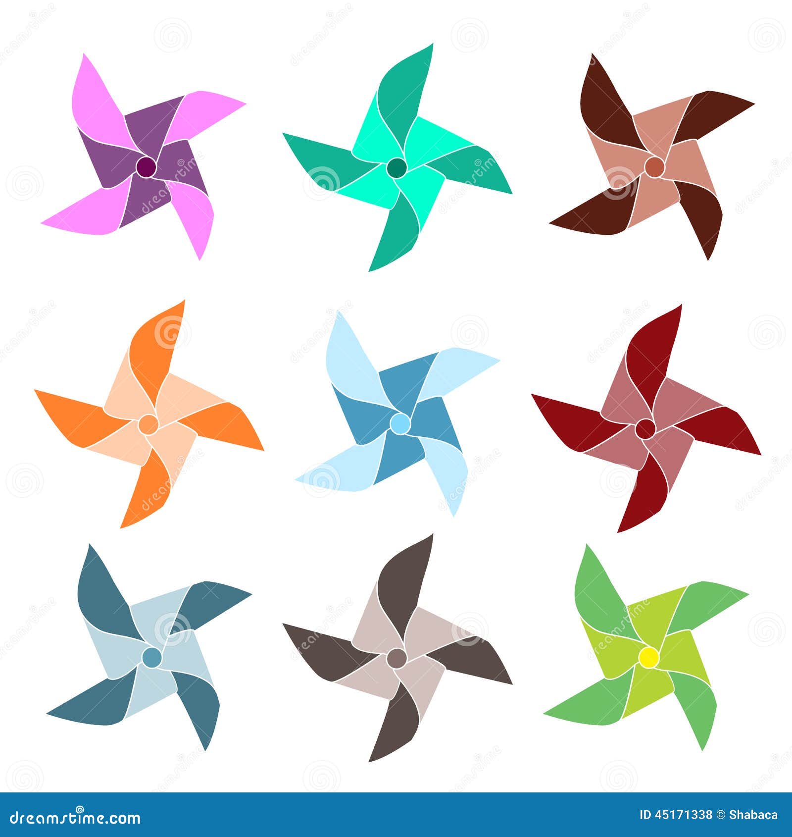 Colorful pinwheels stock vector. Illustration of origami - 45171338