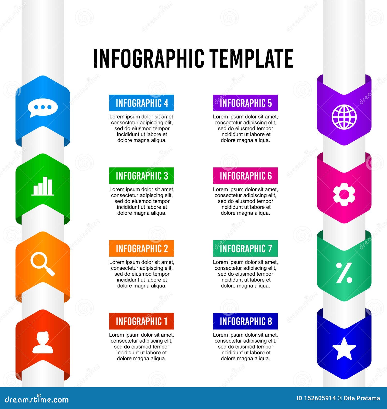 Pipe Arrow Flow Infographic Design Template. Stock Illustration ...