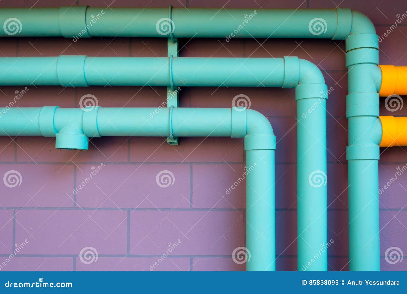 Colorful pipeline on wall stock image. Image of line - 85838093