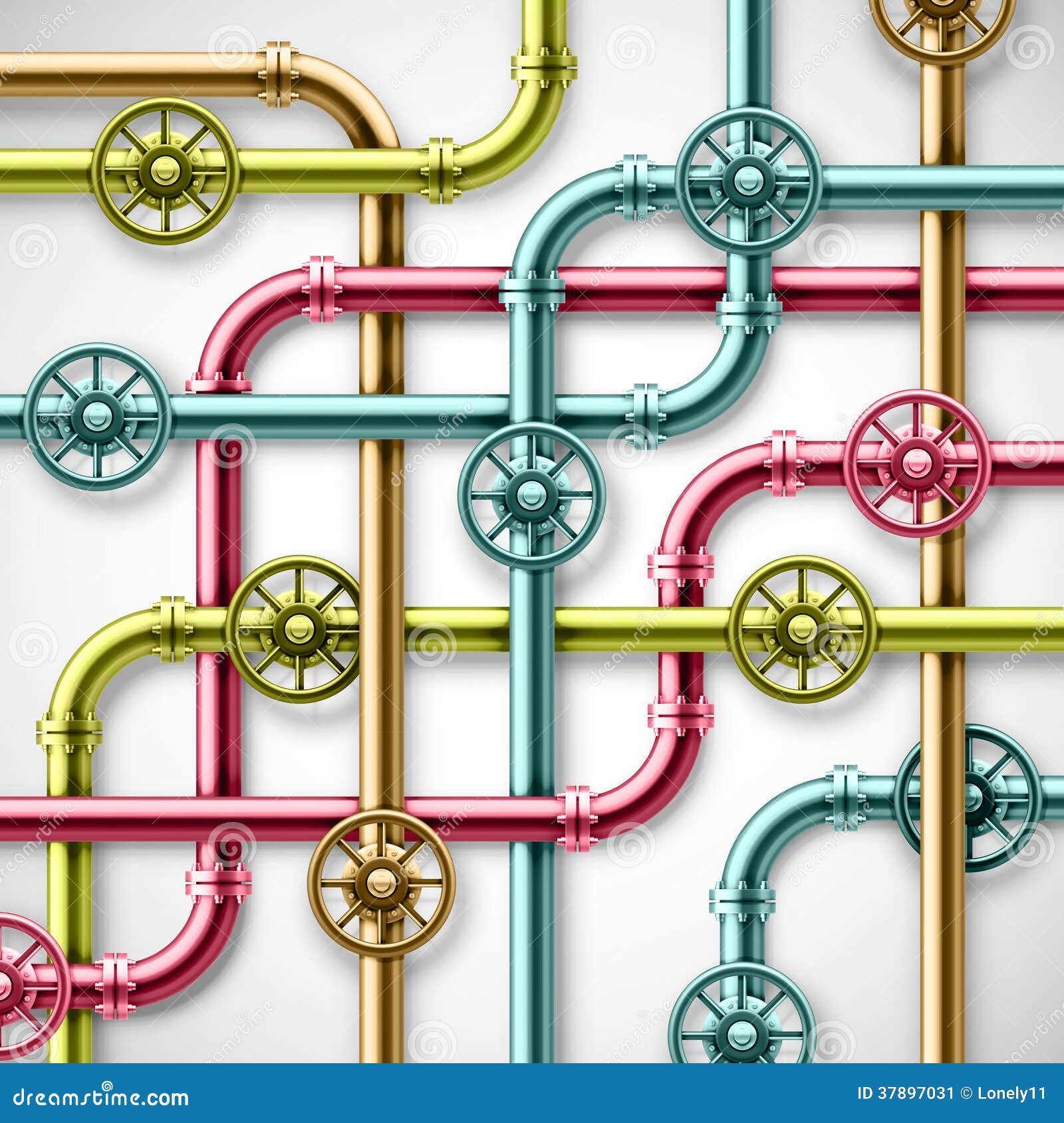 Colorful pipes stock vector. Illustration of connection - 37897031