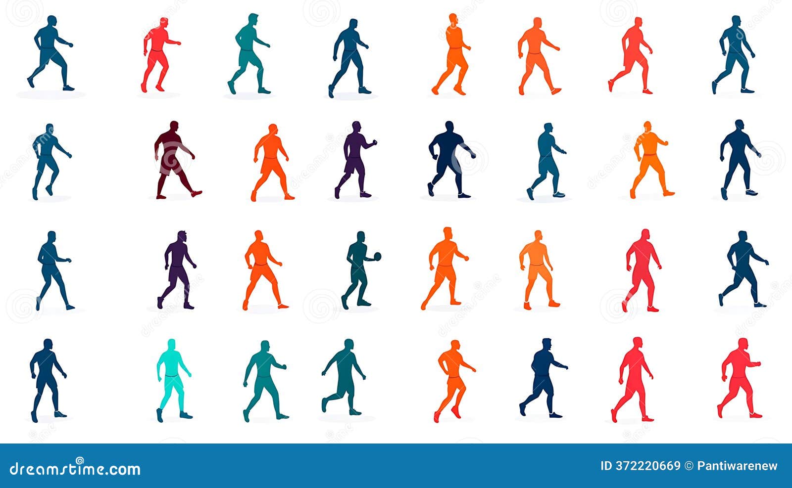 Colorful Pixel Art Walking Figures Animation Spritesheet Stock Image ...