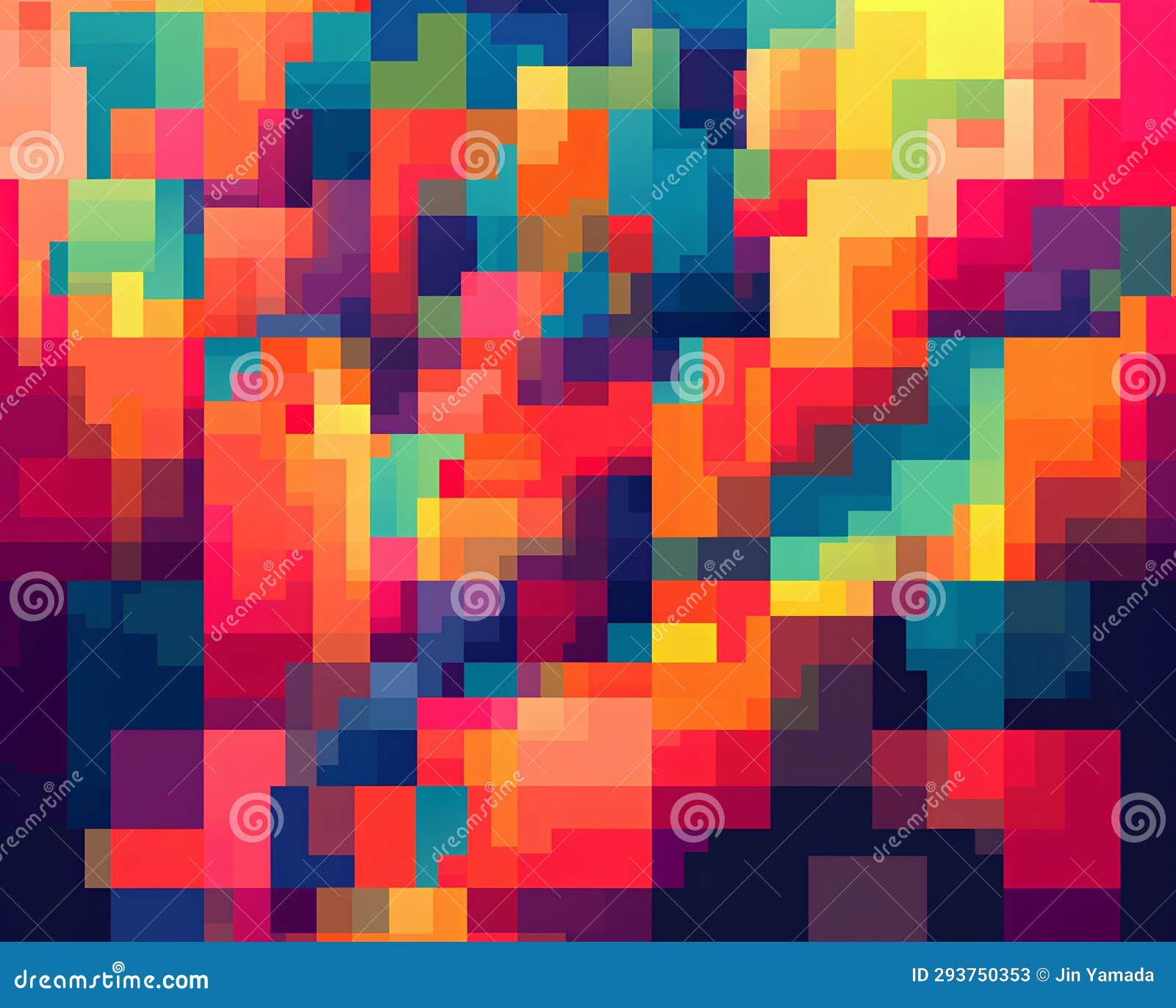 Colorful Pixelated Flowing Background, Seamless Loop. Animation ...