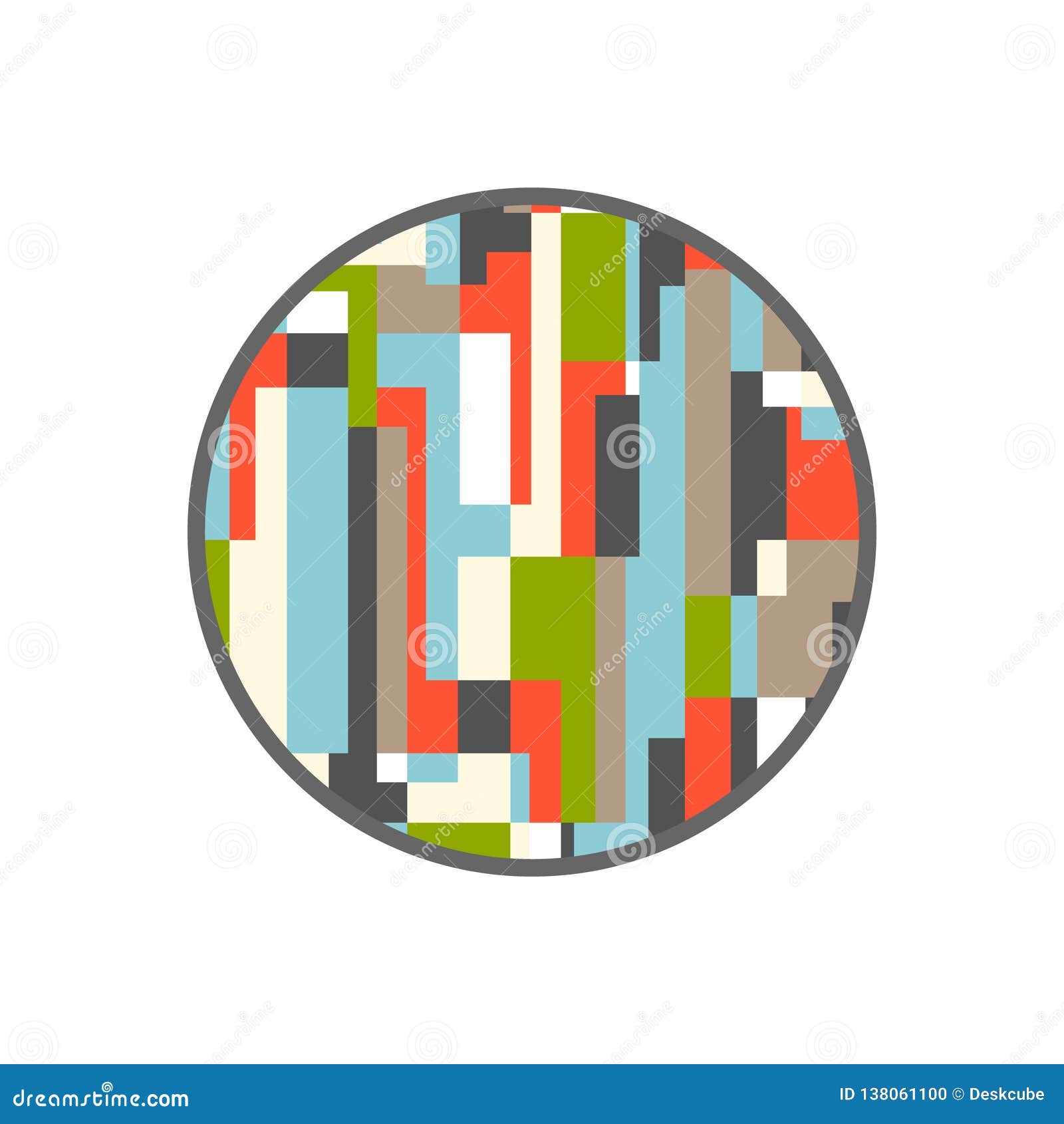 Rectangular Abstract Circle. Vector Design Stock Vector - Illustration ...