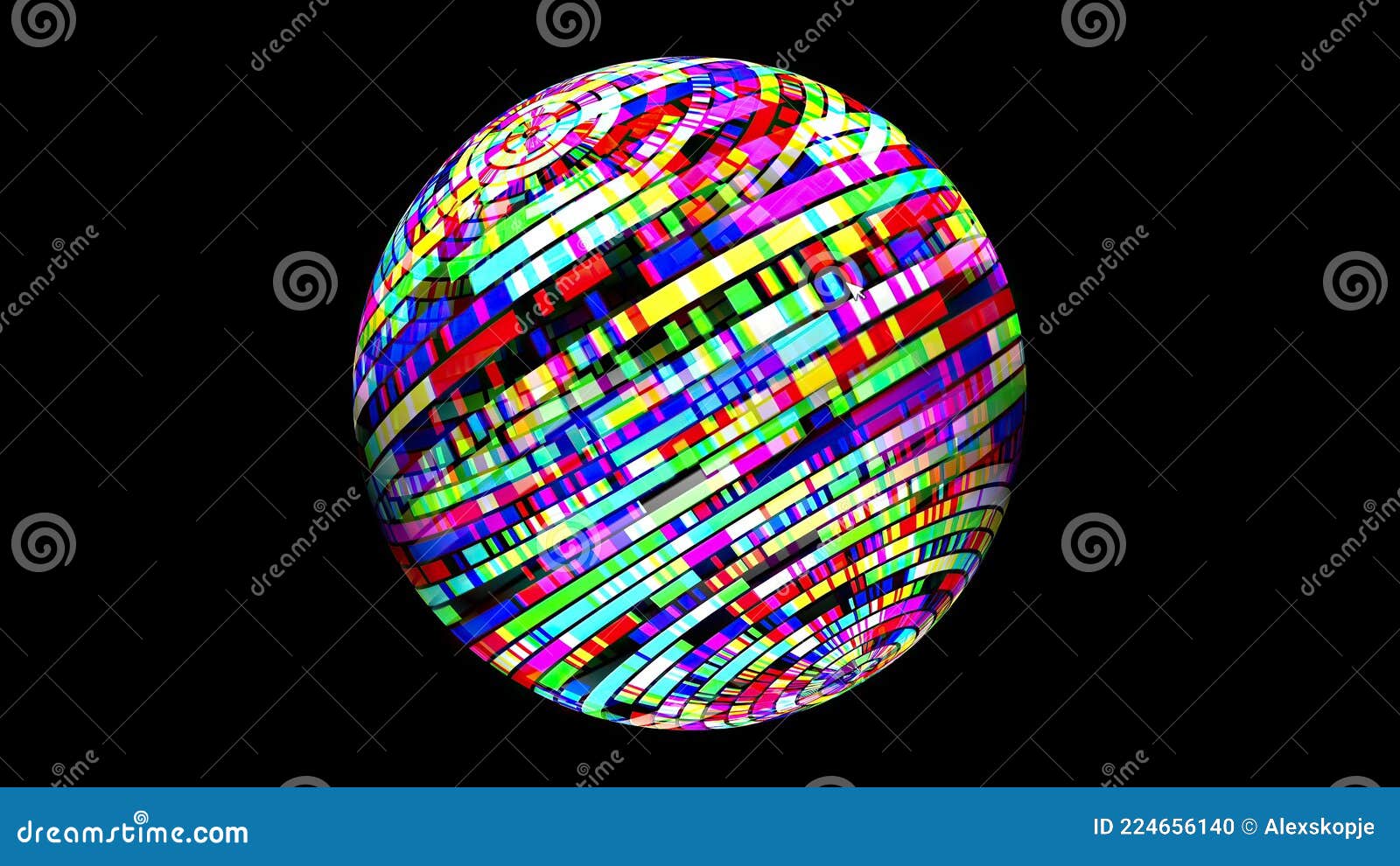Colorful Pixels on Rotating Sphere Stock Illustration - Illustration of ...