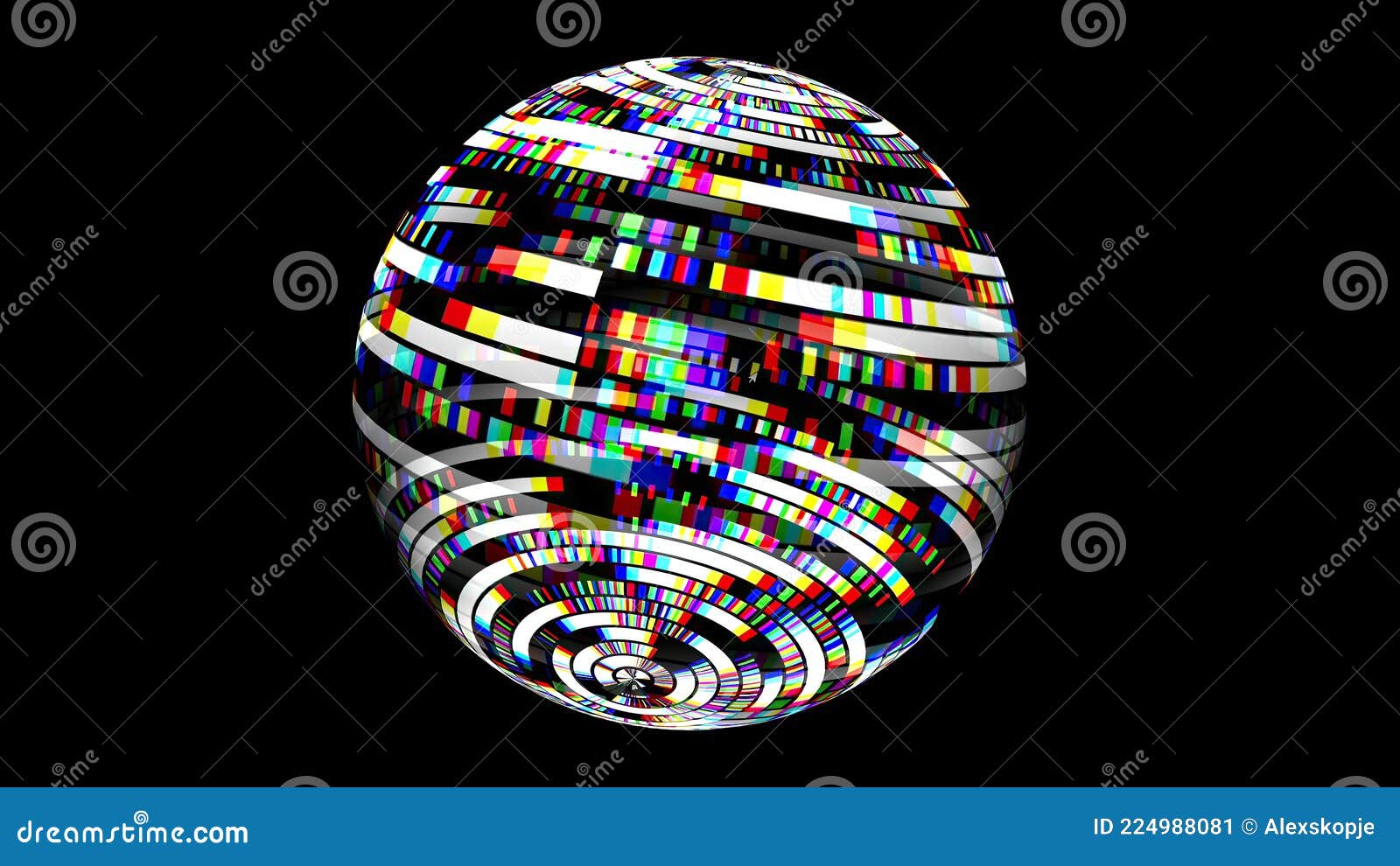 Colorful Pixels on Rotating Sphere Stock Illustration - Illustration of ...
