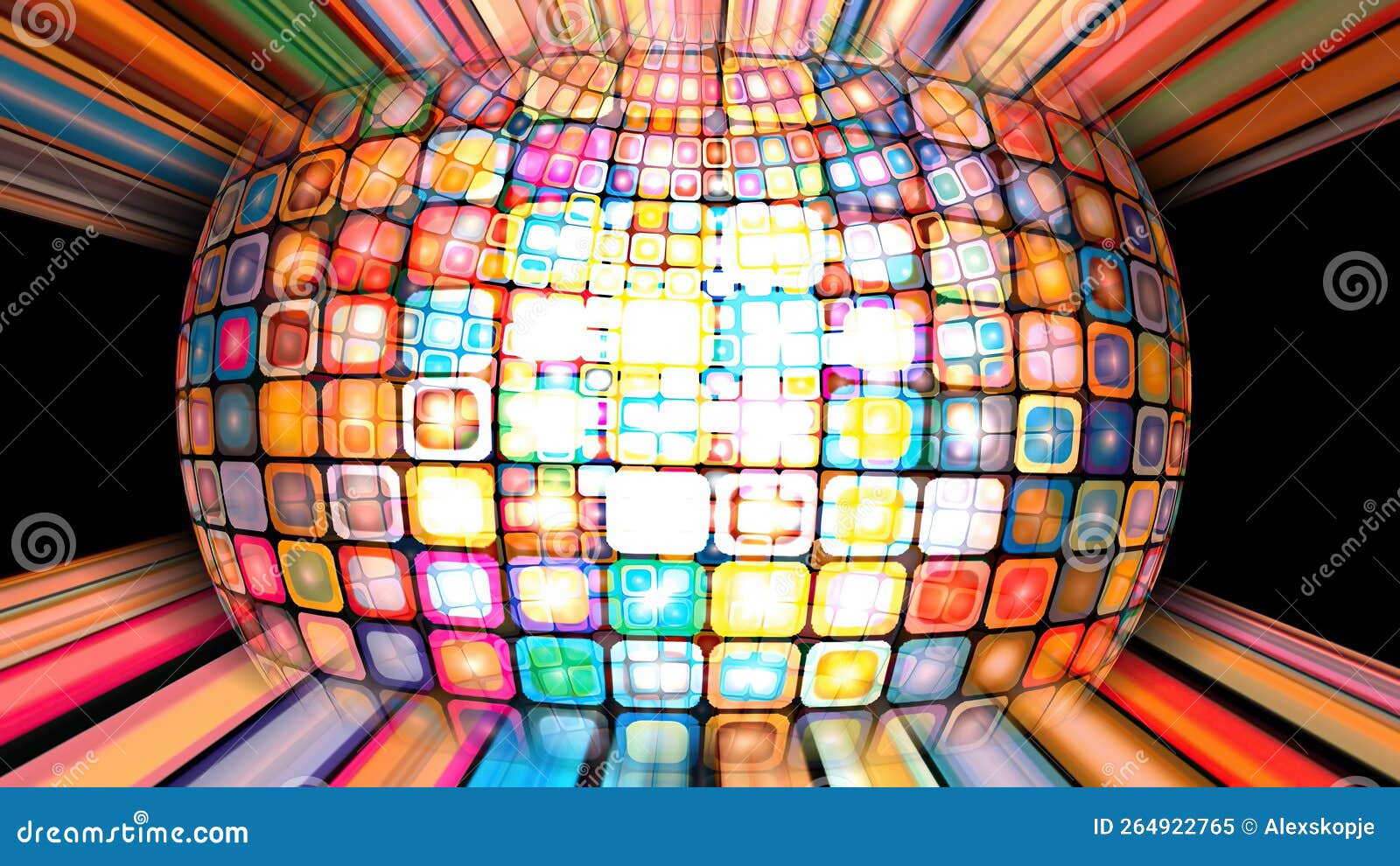 Colorful Pixels on Rotating Sphere Stock Illustration - Illustration of ...