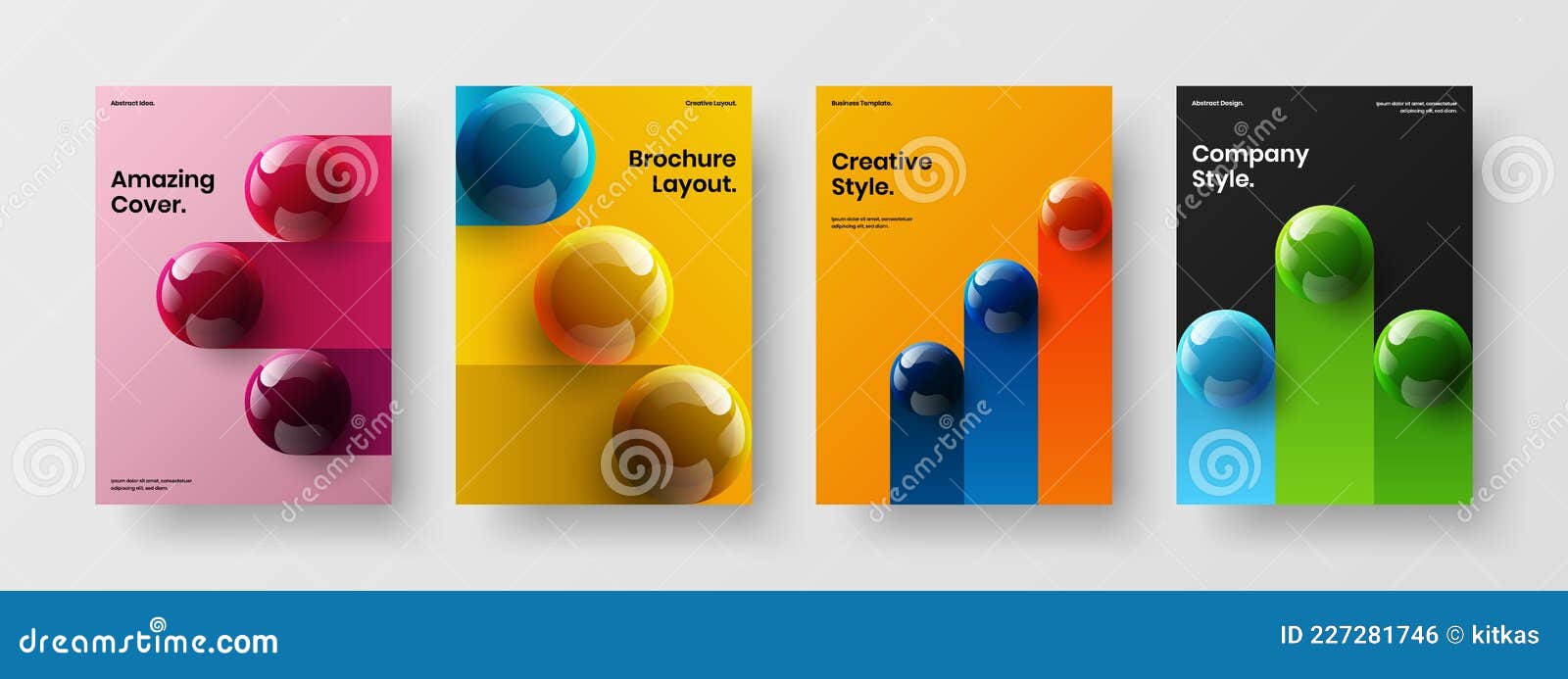 Colorful Placard A4 Design Vector Illustration Bundle Stock Vector ...