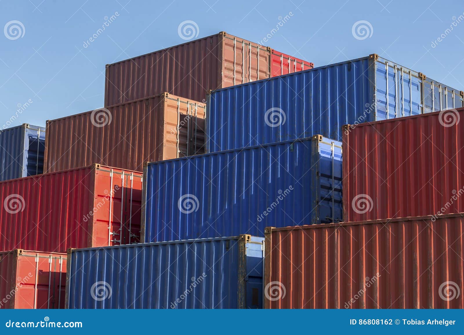 Colorful Plain Shipping Containers Stock Photo - Image of goods ...