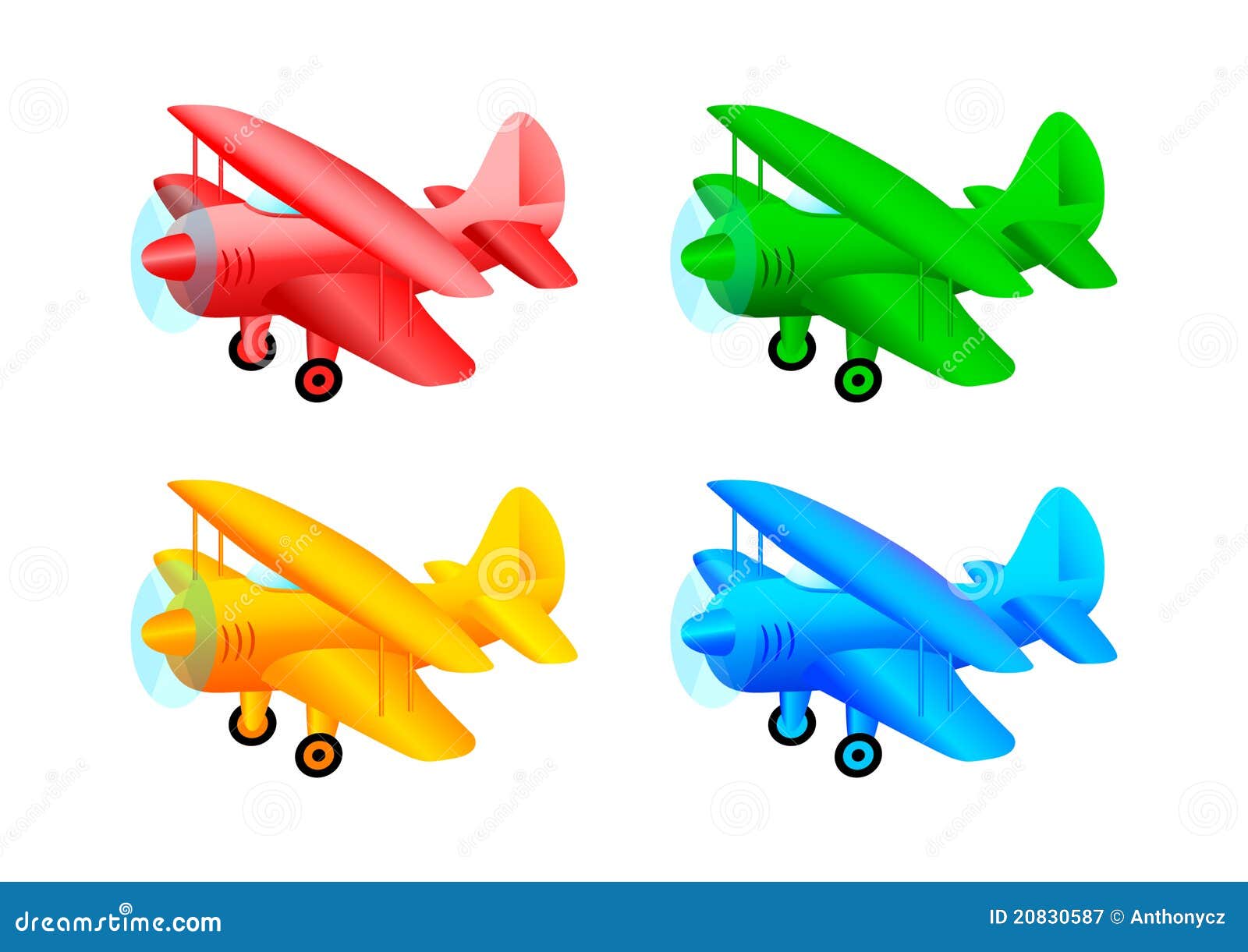 Colorful planes stock vector. Illustration of wing, series - 20830587