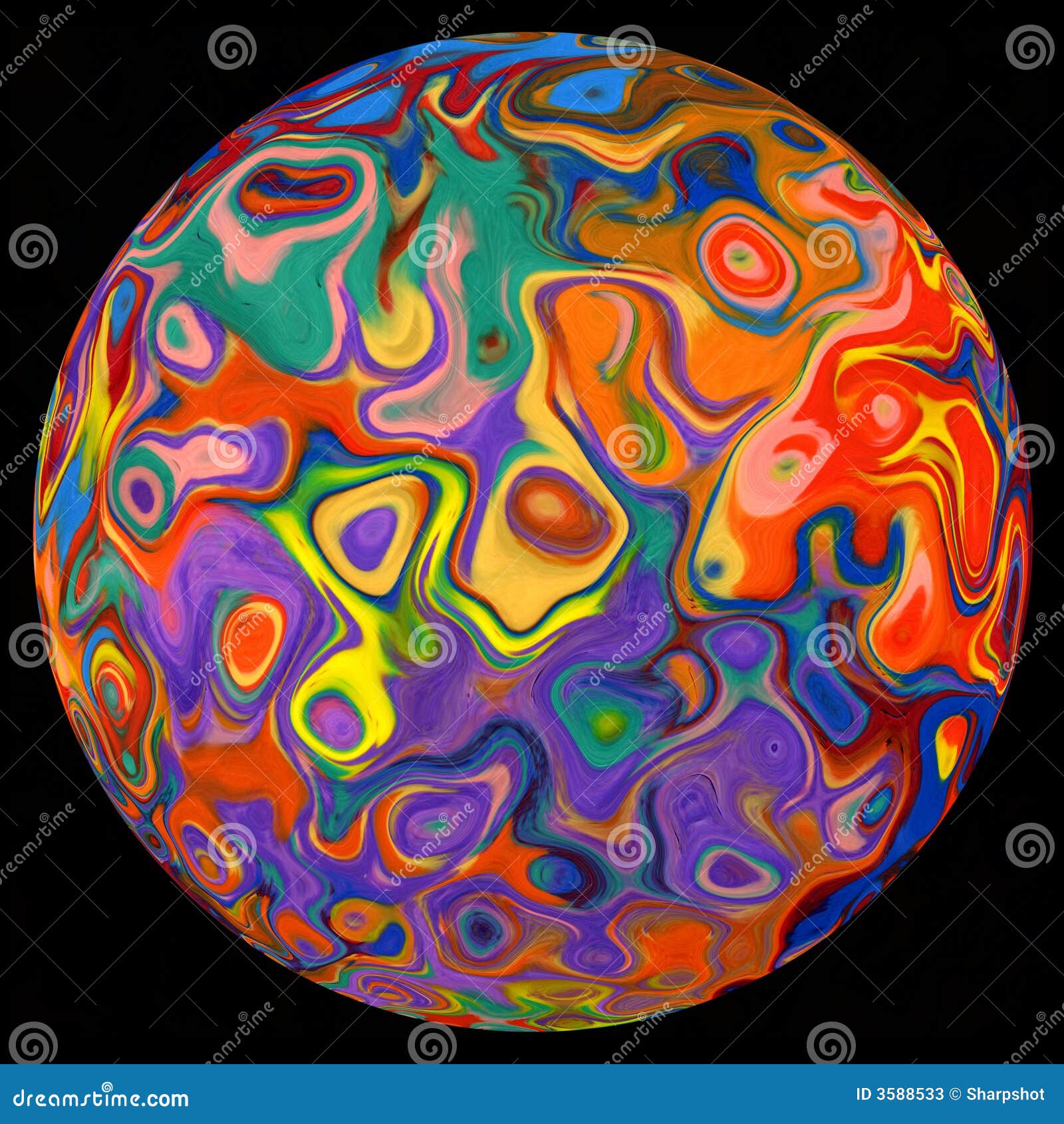 Colorful planet. stock illustration. Illustration of yellow - 3588533