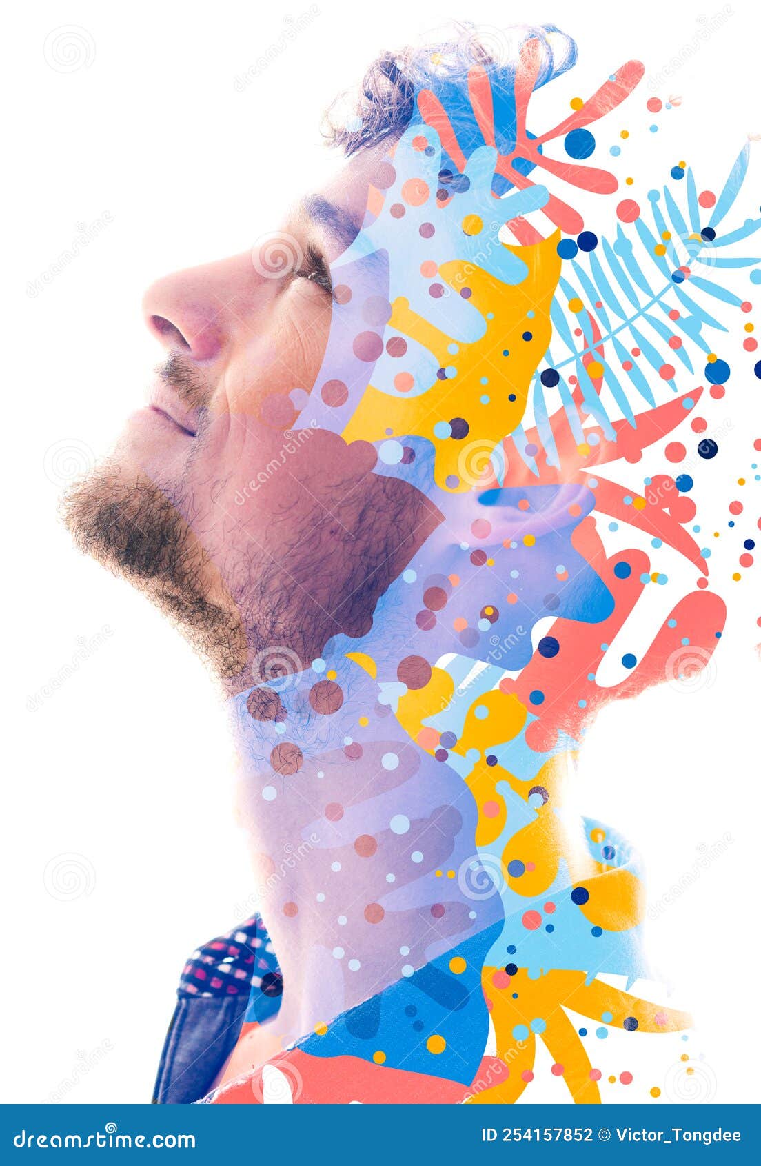 Digital Graphics Combined with a Portrait Stock Photo - Image of tree ...