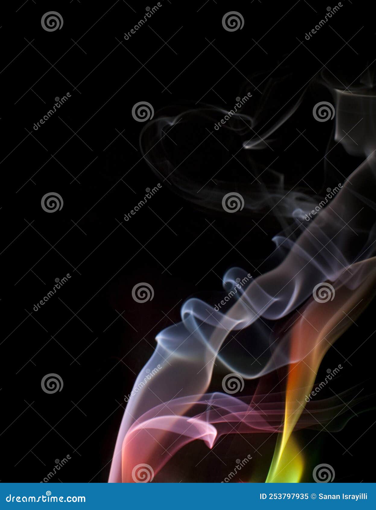 Colorful Illuminated Particles of Smoke Vapor Stock Image - Image of ...