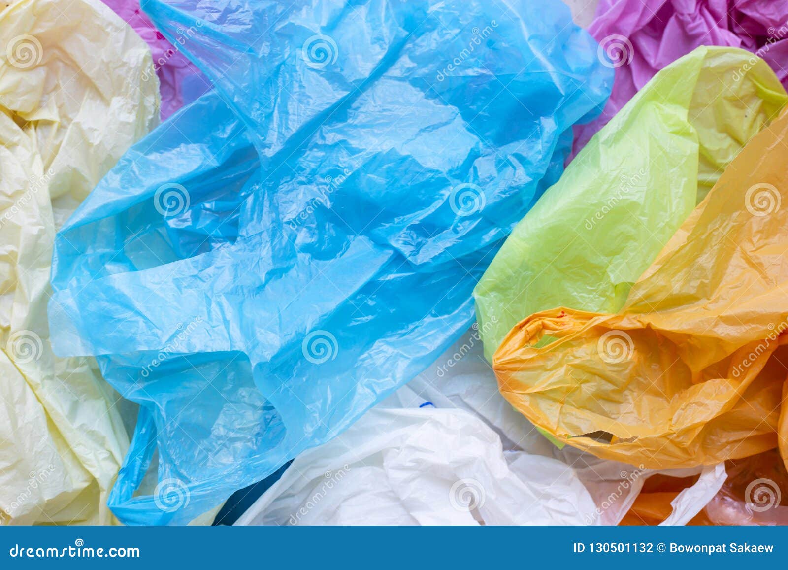 Colorful plastic bags stock photo. Image of household - 130501132