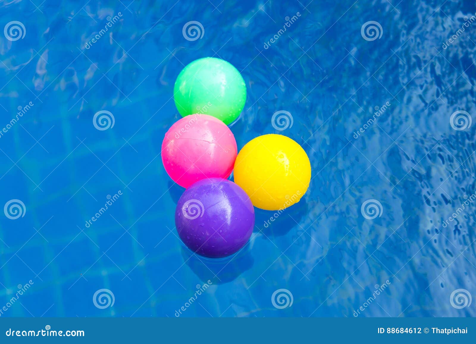 Colorful Plastic Balls in Pool , Pool Villa House Stock Photo - Image ...