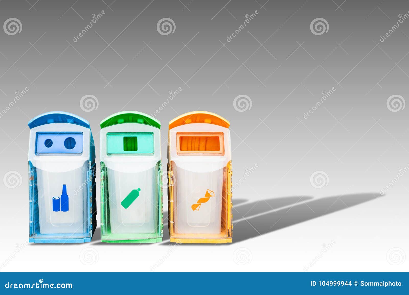 Colorful Plastic Bins for Different Waste Types Stock Photo - Image of ...