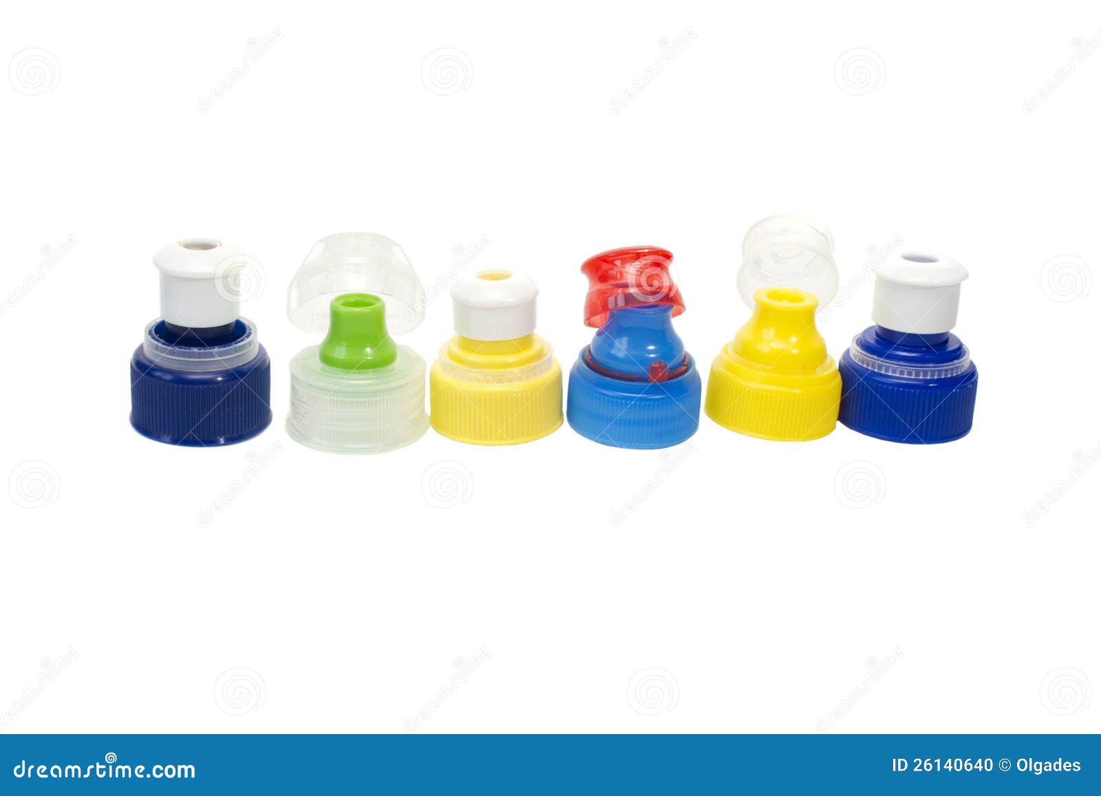 Colorful Plastic Bottle Caps Isolated on White Stock Photo - Image of ...