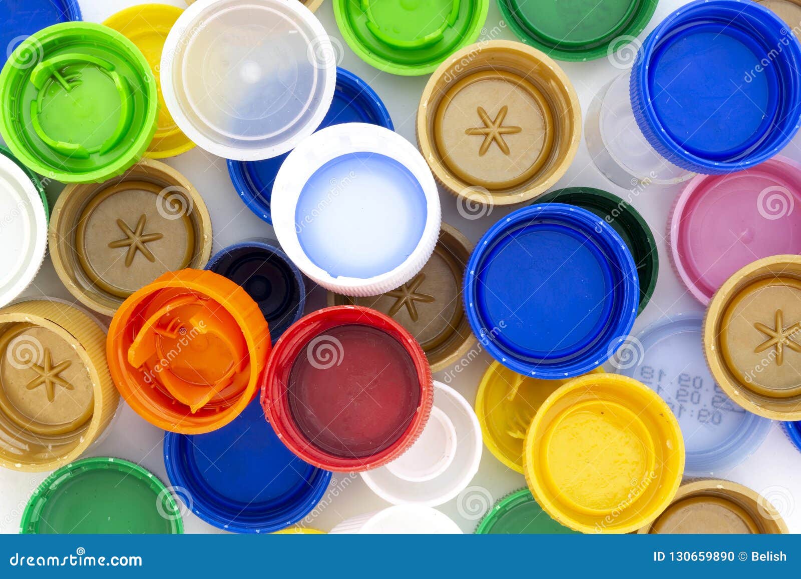 Colorful Plastic Bottle Caps Stock Photo - Image of industry, polythene ...