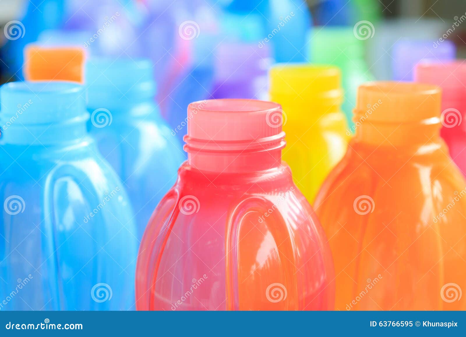 Colorful of plastic bottle stock image. Image of blue - 63766595