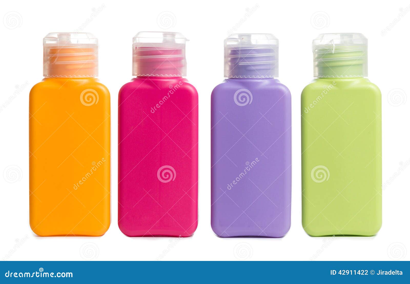 Colorful Plastic Bottle on White Background Stock Photo - Image of ...
