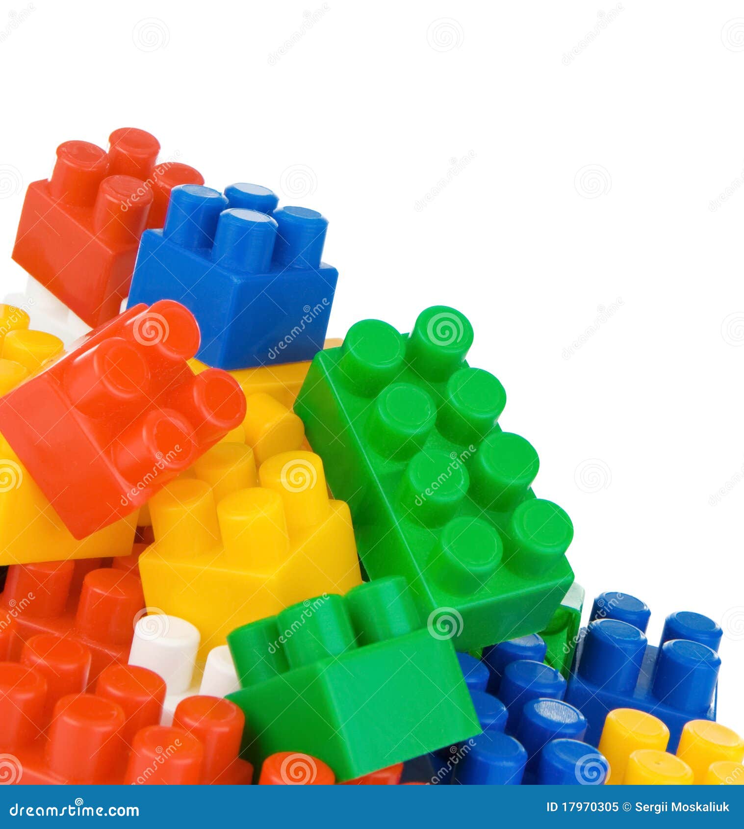Colorful Plastic Bricks Isolated on White Stock Image - Image of ...