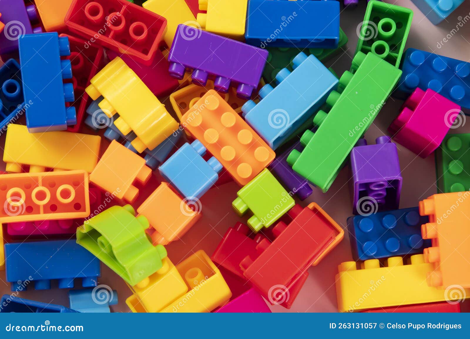 Colorful Plastic Building Block Patterns Isolated. Toy for Children ...