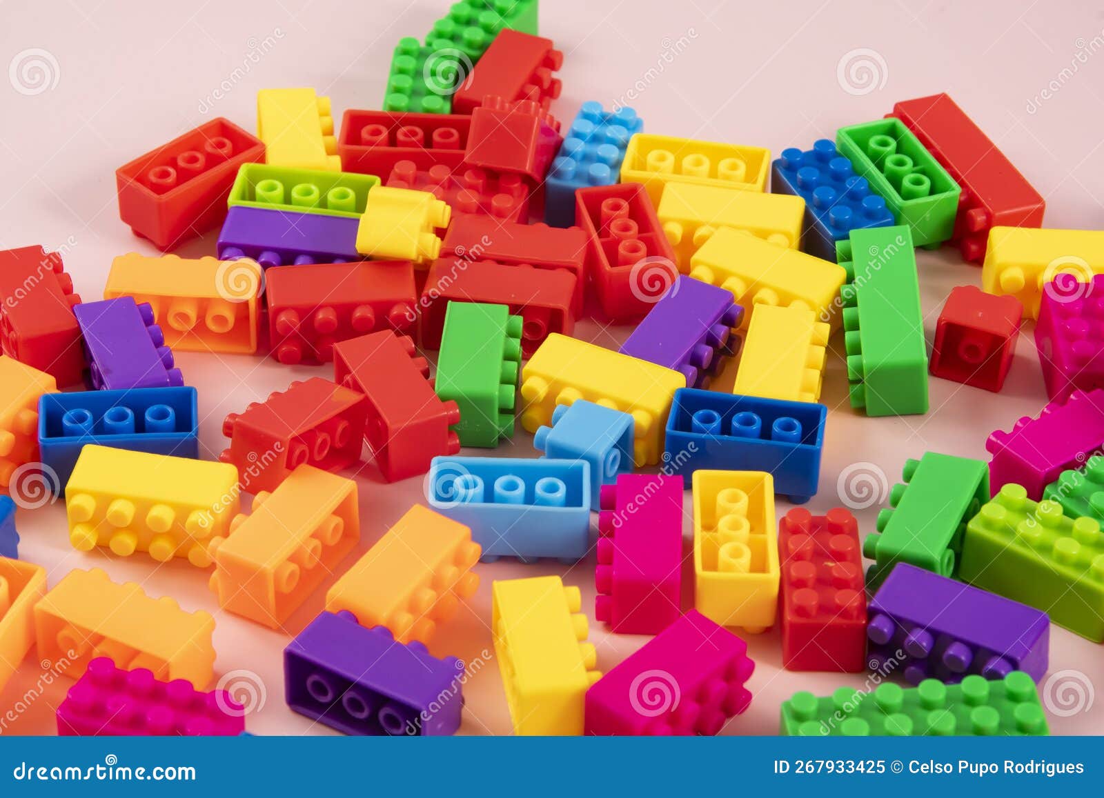 Colorful Plastic Building Block Patterns Isolated. Toy for Children ...