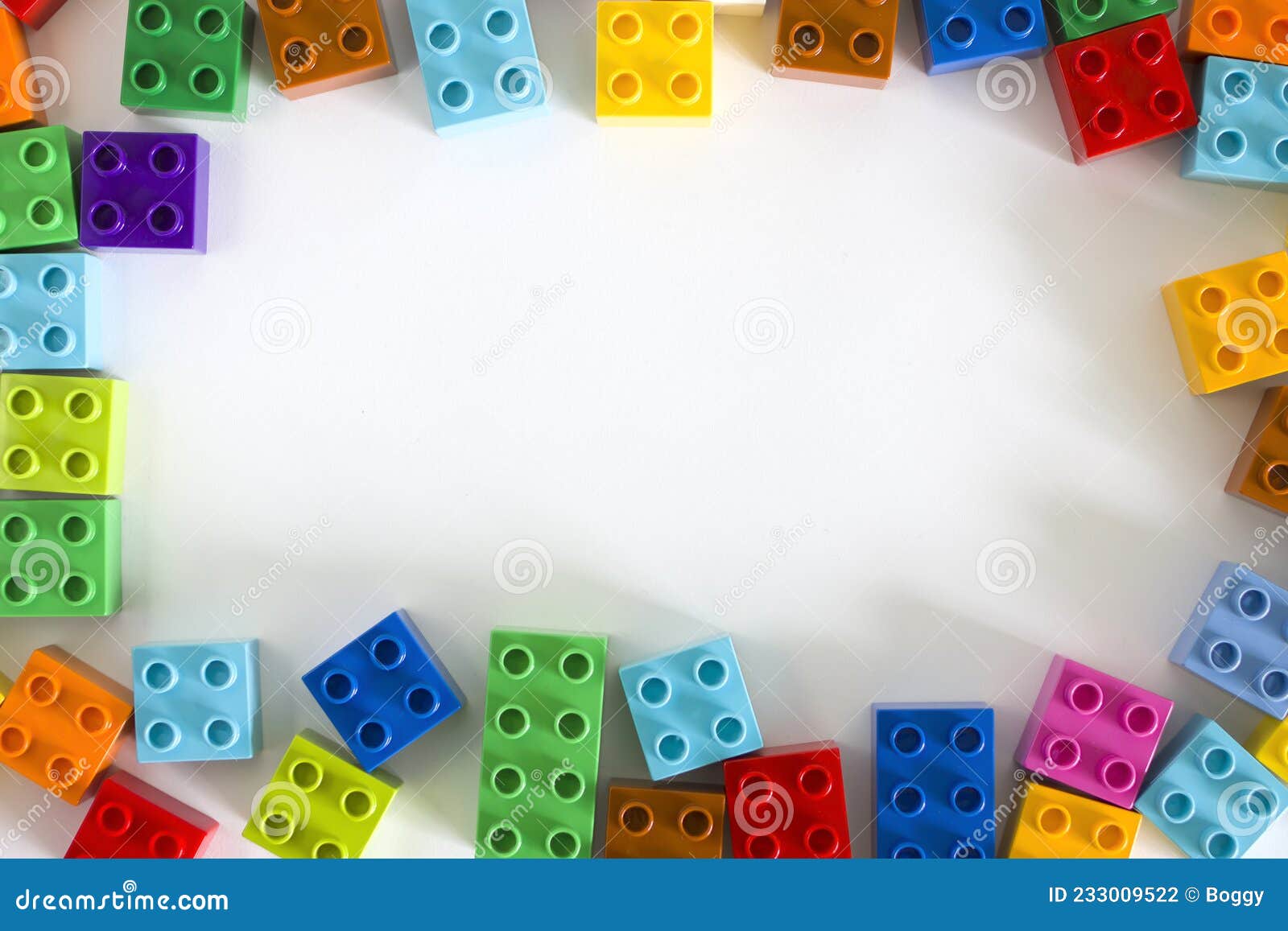 Colorful Plastic Building Blocks with Empty Copyspace Stock Photo ...