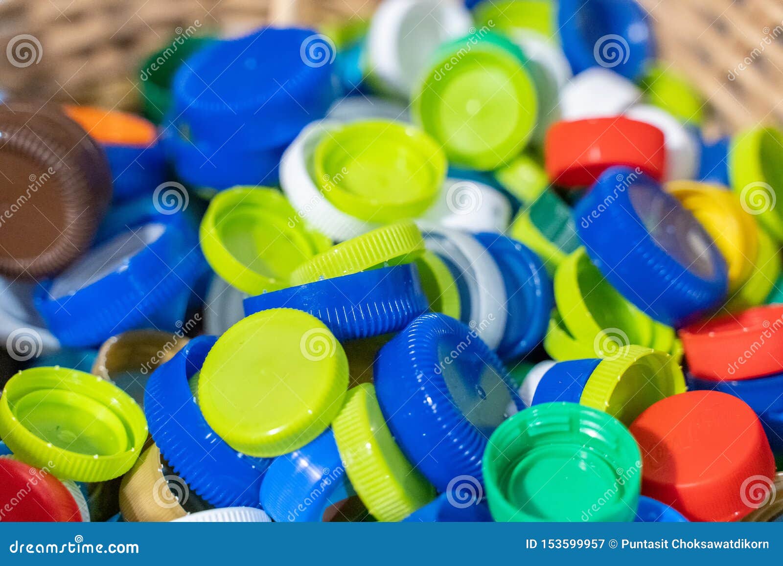 Colorful Plastic Caps Ready for Recycling Stock Image - Image of ...