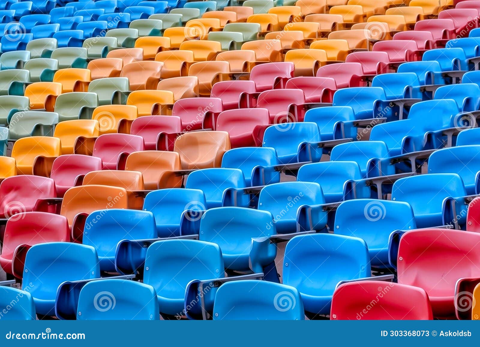 Colorful Plastic Chairs in a Stadium. Background for Design Stock ...