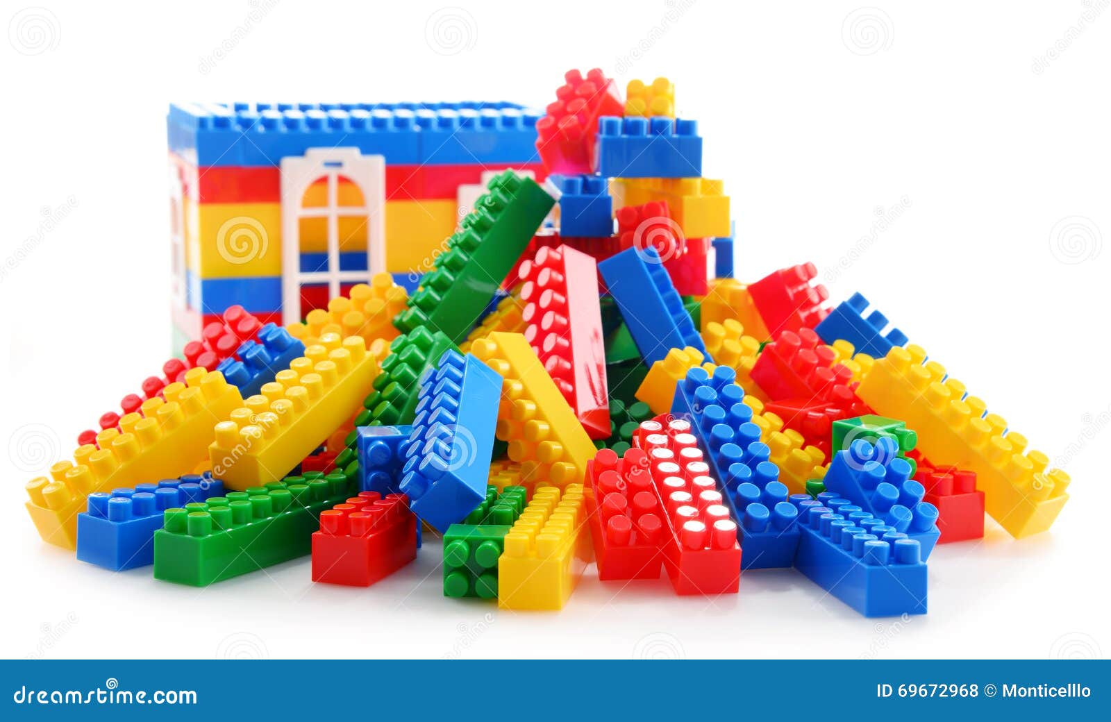 Colorful Plastic Children Toys on White Background Stock Photo - Image ...