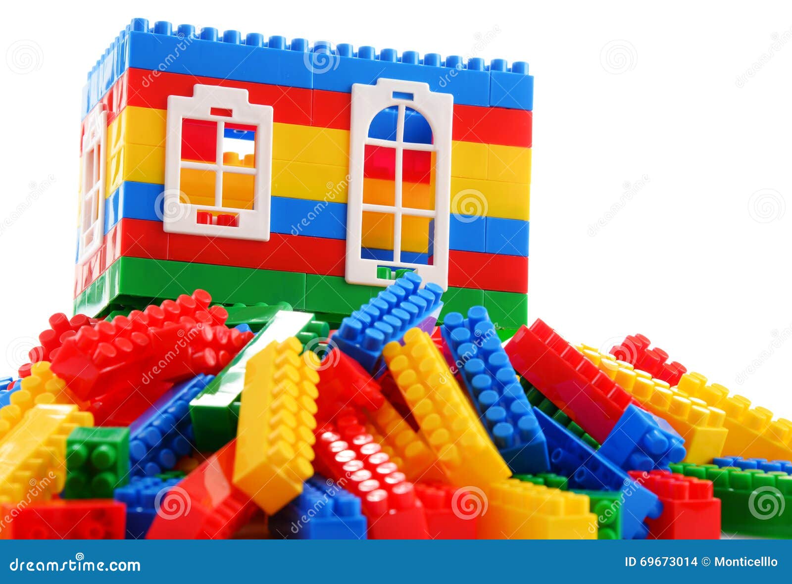 Colorful Plastic Children Toys on White Background Stock Photo - Image ...