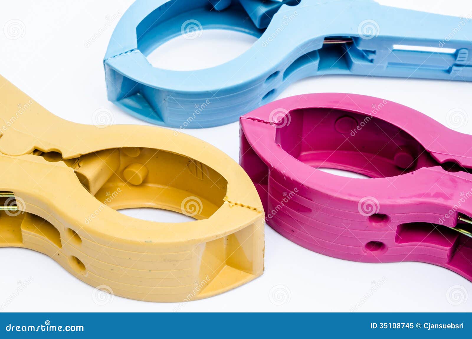 Colorful Plastic Clamps Isolate on White Background Stock Image - Image ...