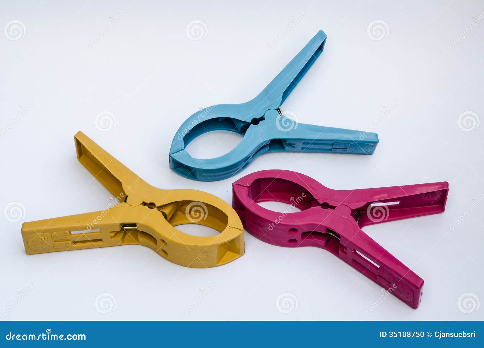 Colorful Plastic Clamps Isolate on White Background Stock Photo - Image ...