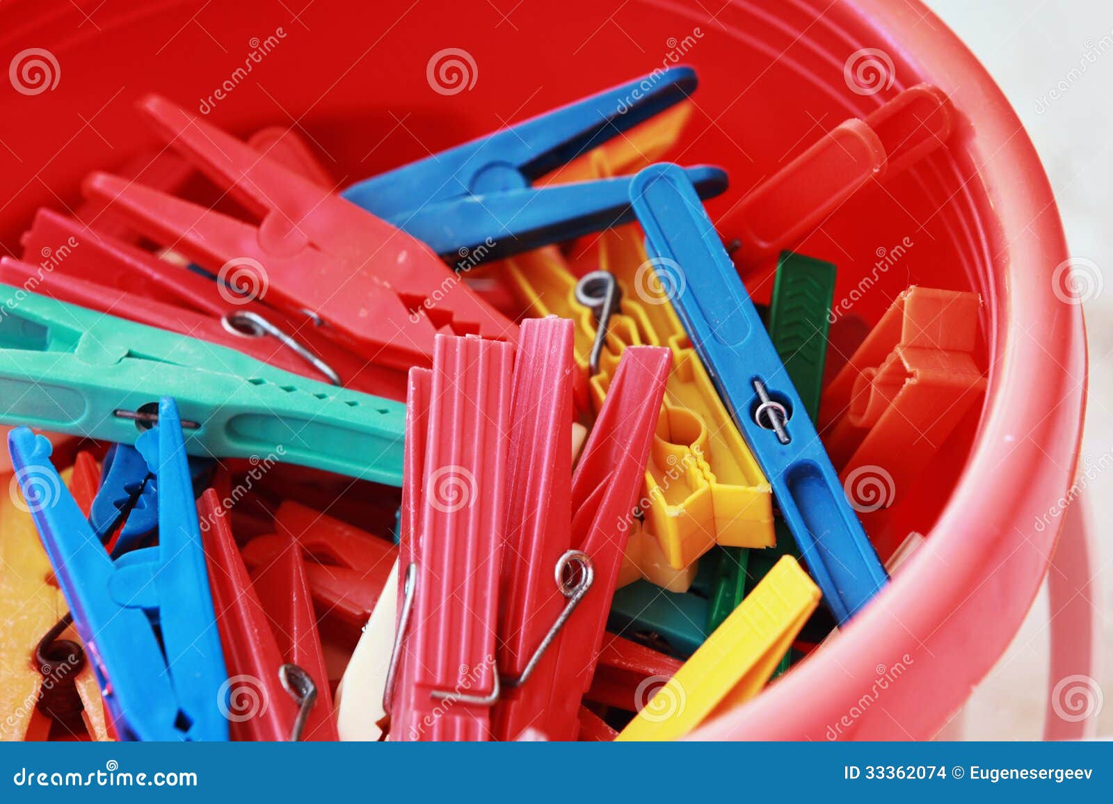 Colorful Plastic Clothespins Stock Photo - Image of used, clip: 33362074