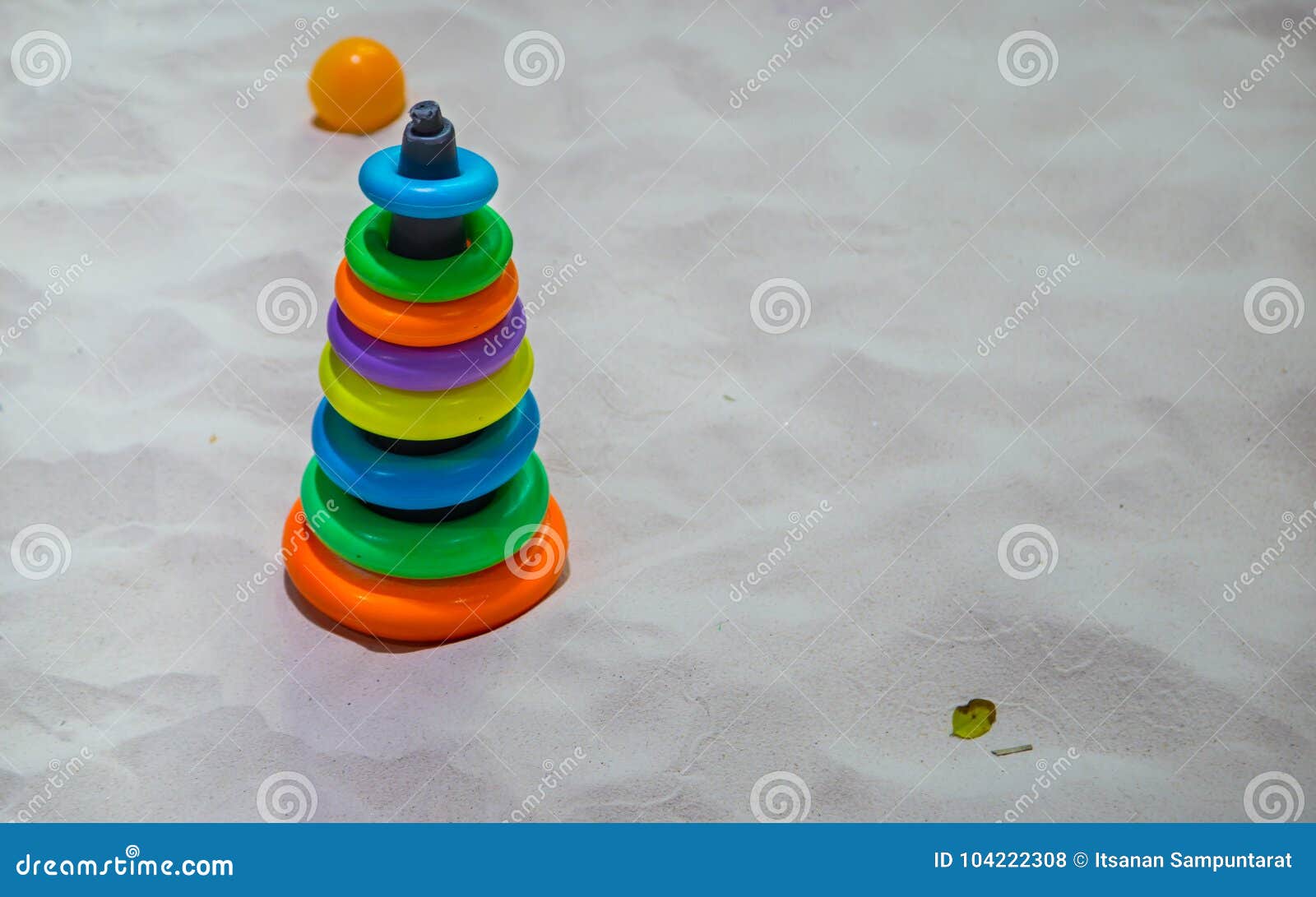 Plastic Cone Toy on the Beach Stock Photo - Image of stacker, holiday ...