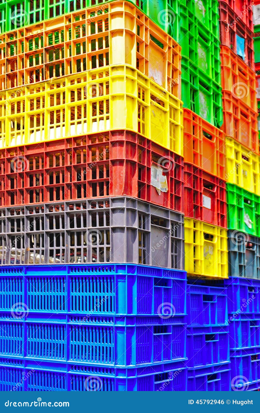 Colorful Plastic Containers Stock Photo - Image of transport, container ...