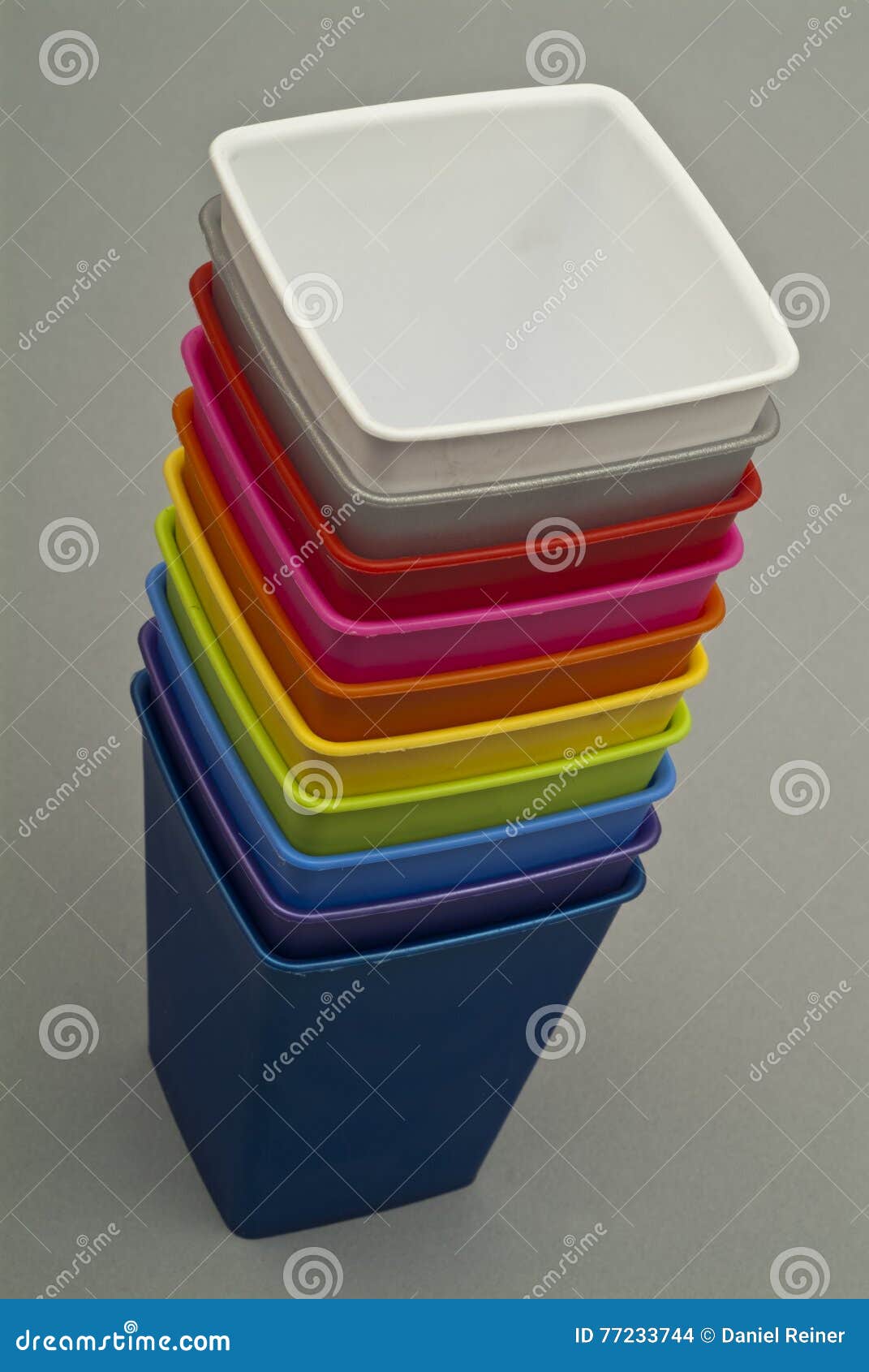 Colorful Plastic Containers Stock Photo - Image of party, food: 77233744