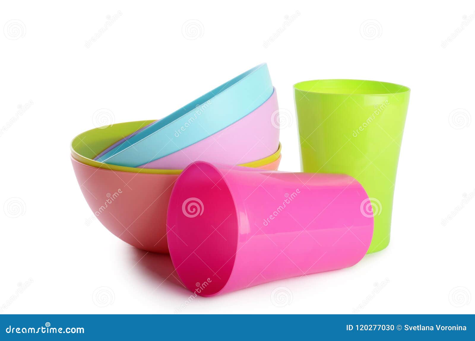 Colorful Plastic Cups and Plates Stock Photo - Image of design ...