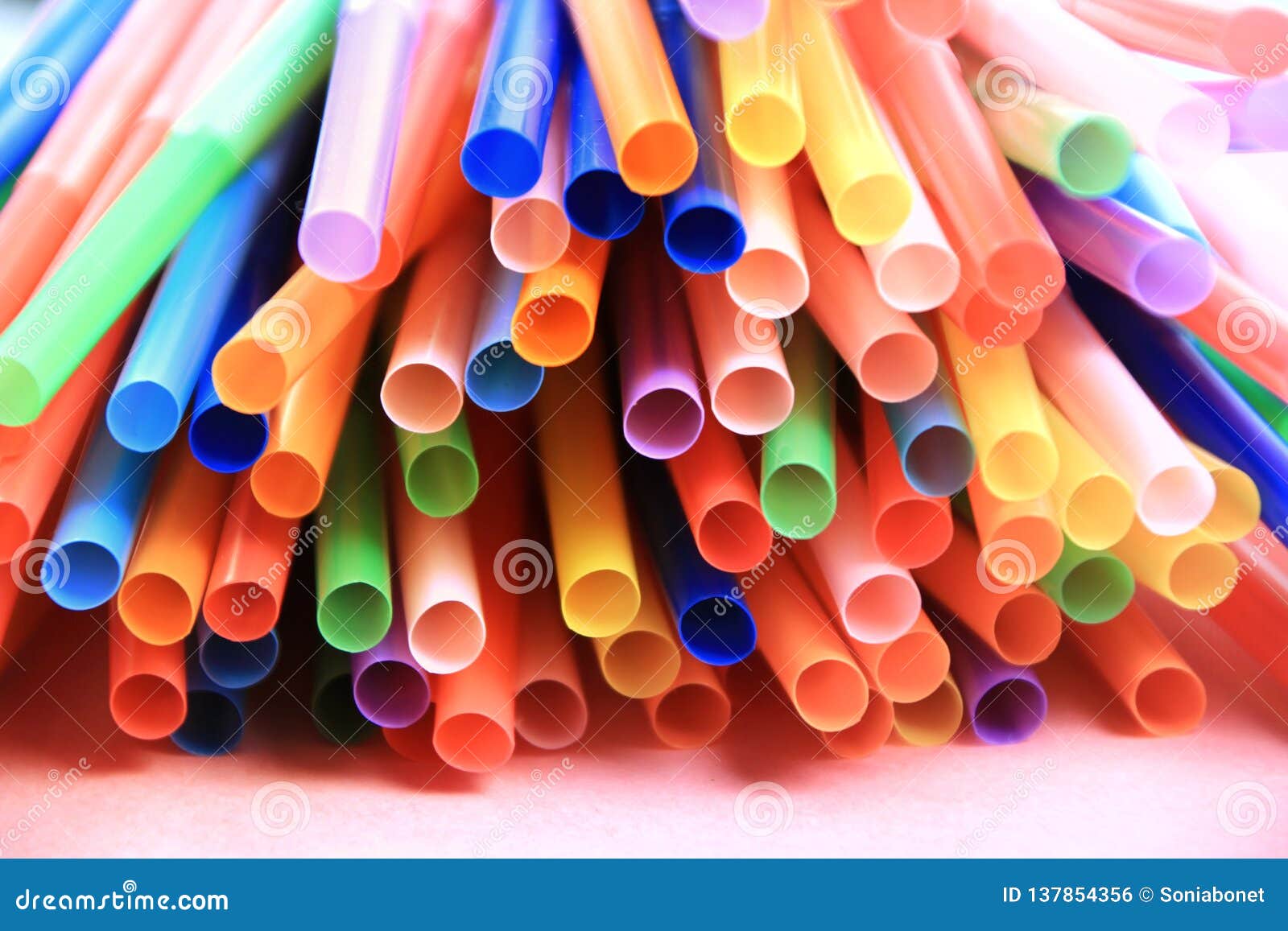 Colorful Plastic Drinking Straws Close Up Stock Photo - Image of ...