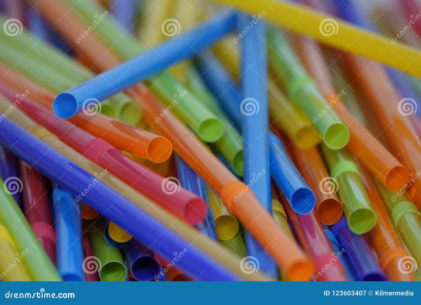 Colorful Plastic Drinking Straws Loosely Scattered Stock Image - Image ...