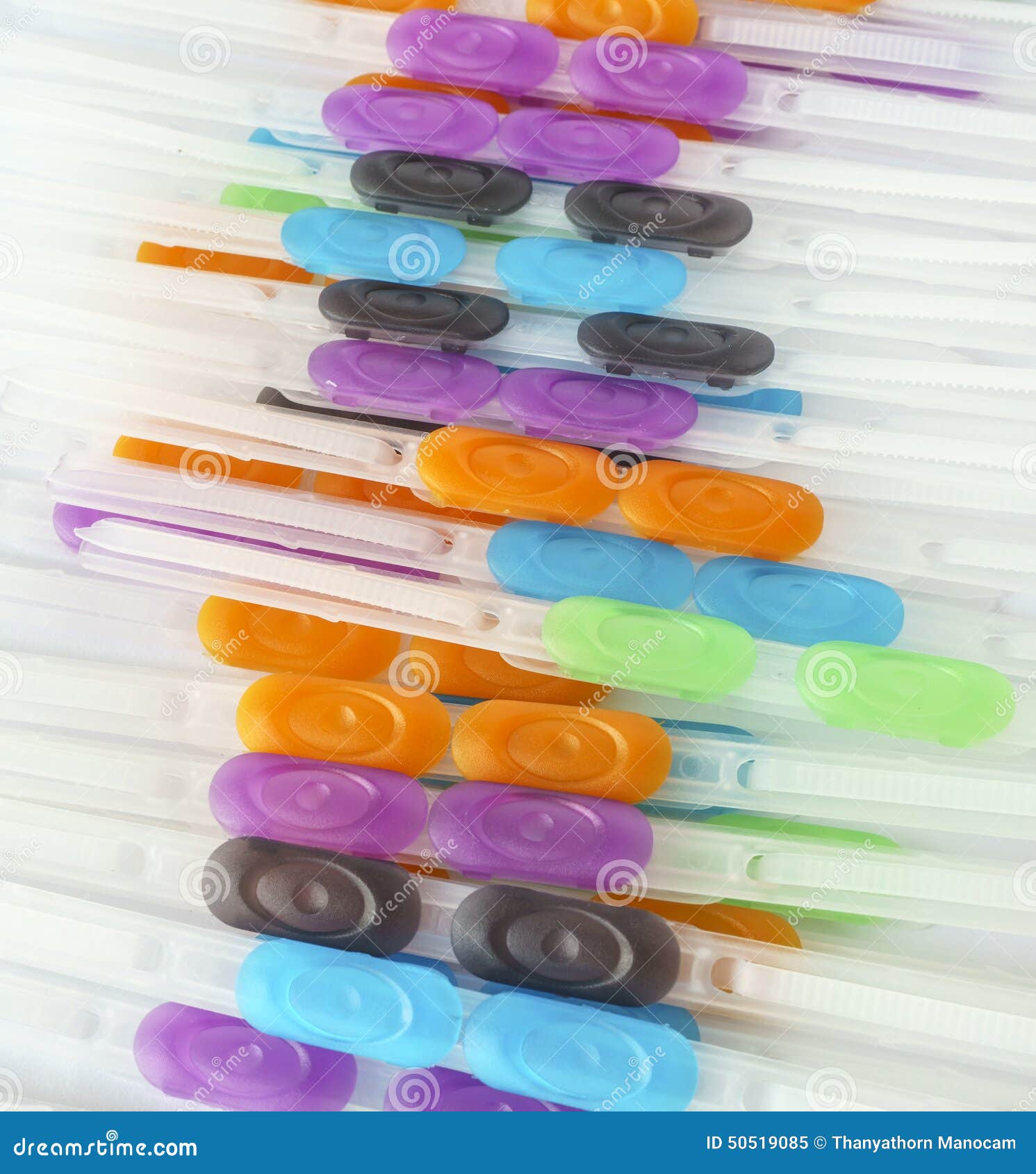 Colorful plastic fastener stock image. Image of common - 50519085