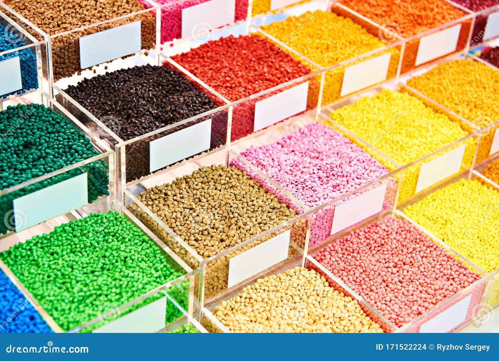 Colorful Plastic Granular Polymer Stock Photo - Image of blue, particle ...